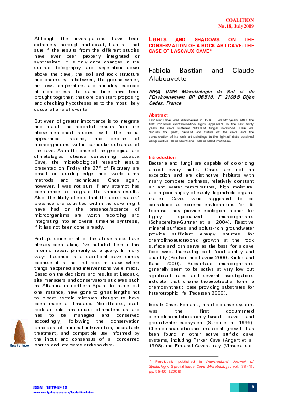 (PDF) Lights and shadows on the conservation of a rock art cave: the ...