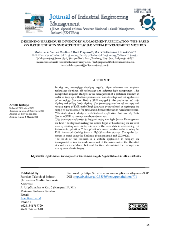 (PDF) Designing Warehouse Inventory Management Application Web-Based on Batik Sinuwun Sme with ...