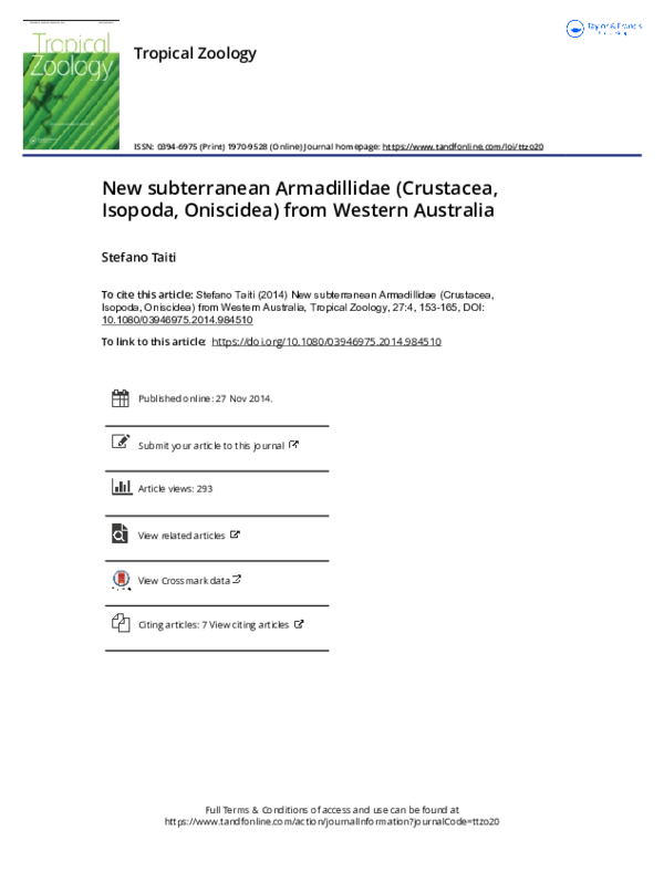 (PDF) New subterranean Armadillidae (Crustacea, Isopoda, Oniscidea ...