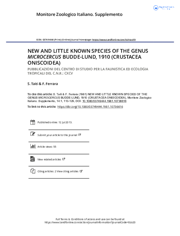(PDF) New and Little Known Species of the Genus Microcercus Budde-Lund ...