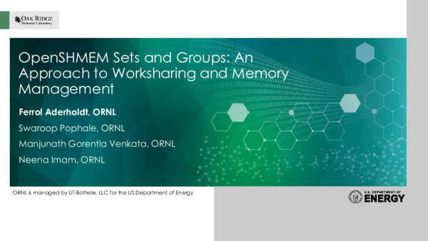 (PDF) OpenSHMEM Sets and Groups: An Approach to Worksharing and Memory Management