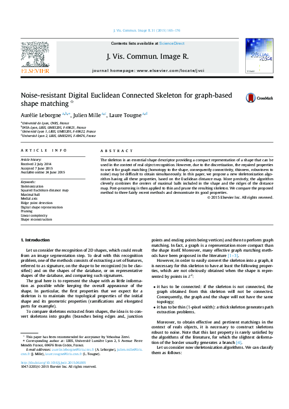 (PDF) Noise-Resistant Euclidean Skeleton for Graph Matching