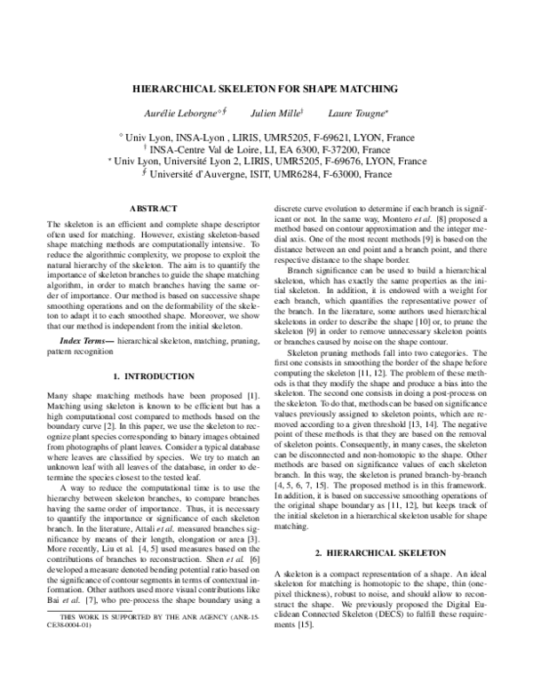 (PDF) Hierarchical skeleton for shape matching | Laure Tougne - Academia.edu