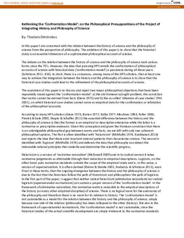 (PDF) Rethinking the ‘Confrontation Model’: on the Philosophical ...