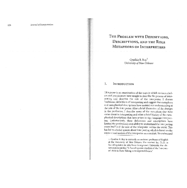 (PDF) The Problem with Definitions, Descriptions, and the Role Metaphors of Interpretation