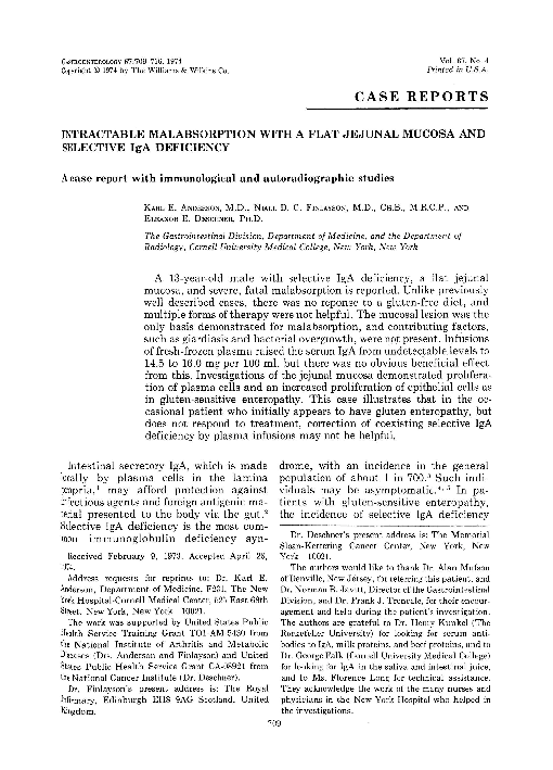 (PDF) Intractable Malabsorption With a Flat Jejunal Mucosa and ...