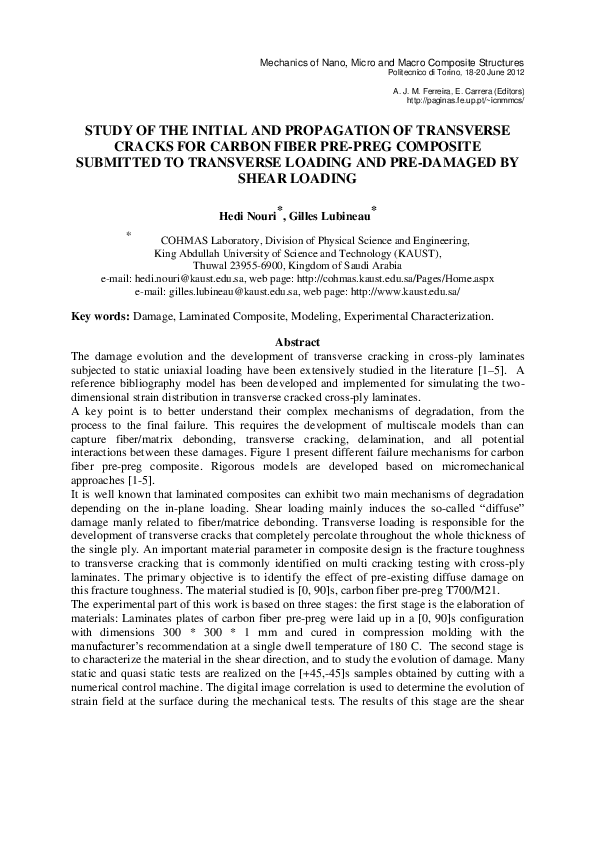 Pdf Transverse Cracking In Carbon Fiber Composites