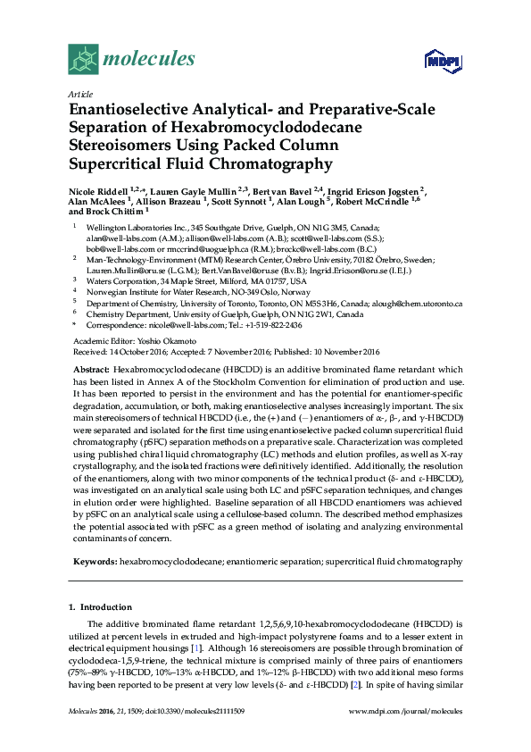 (PDF) Enantioselective Analytical- and Preparative-Scale Separation of ...