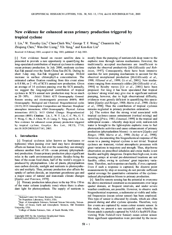 (PDF) New evidence for enhanced ocean primary production triggered by ...