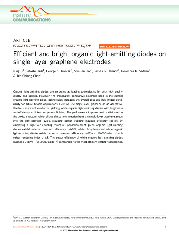 (PDF) Efficient and bright organic light-emitting diodes on single ...