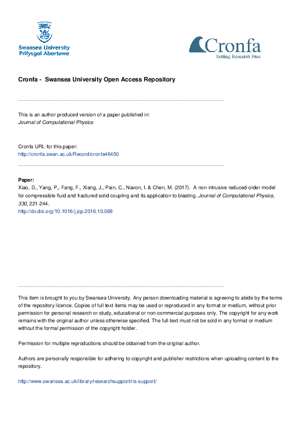 (PDF) A non-intrusive reduced-order model for compressible fluid and fractured solid coupling ...