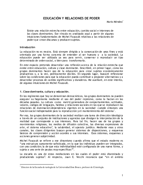(PDF) Educación y relaciones de poder | Mario Mendez - Academia.edu