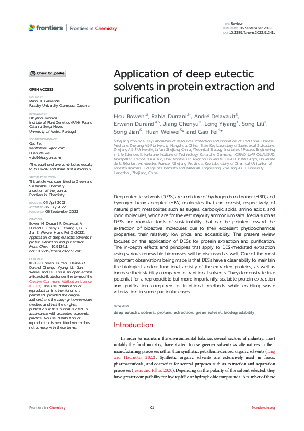 (PDF) Application of deep eutectic solvents in protein extraction and ...