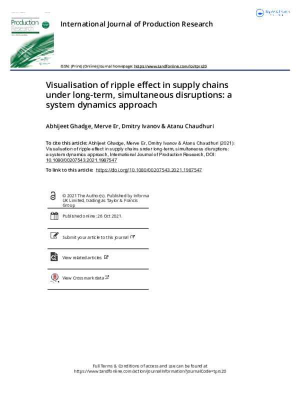 (PDF) Visualisation of ripple effect in supply chains under long-term ...