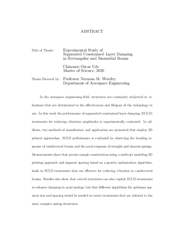 (PDF) Experimental Study of Segmented Constrained Layer Damping in ...