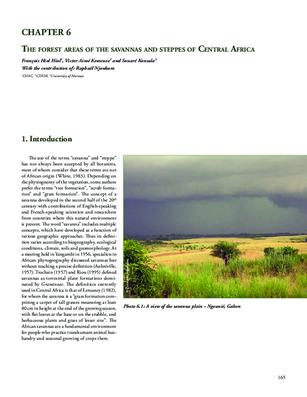 (PDF) The forest areas of the savannas and steppes of Central Africa
