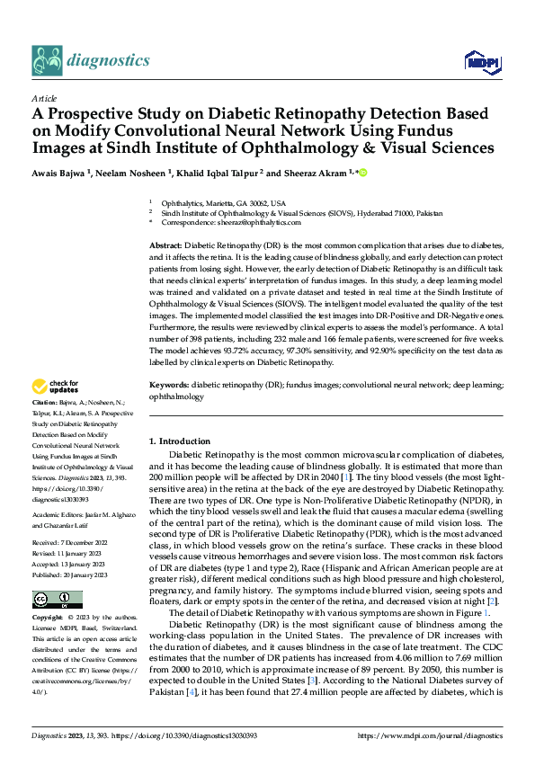 (PDF) A Prospective Study on Diabetic Retinopathy Detection Based on Modify Convolutional Neural ...