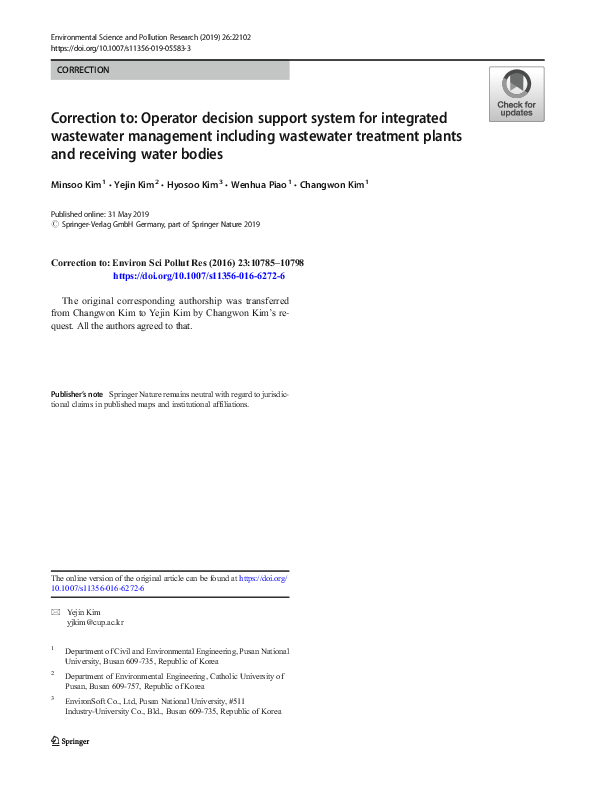 (PDF) Operator decision support system for integrated wastewater ...