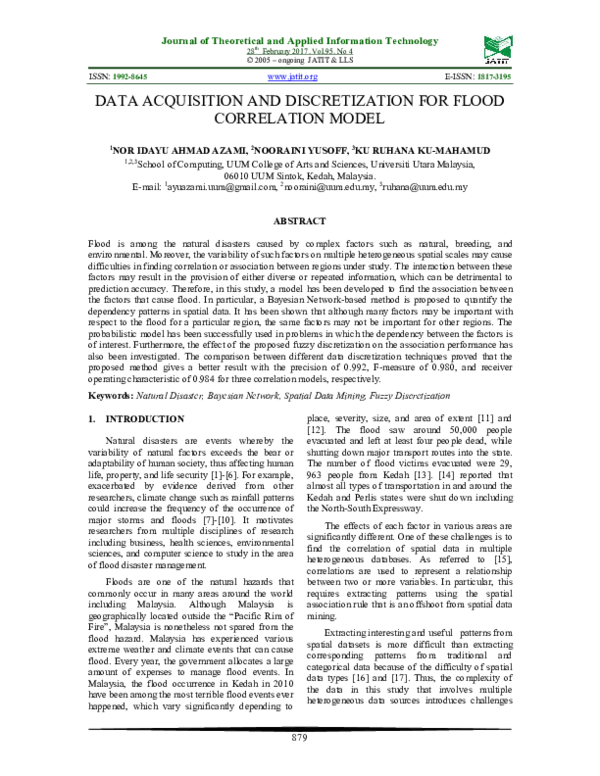 (PDF) Data acquisition and discretization for flood correlation model