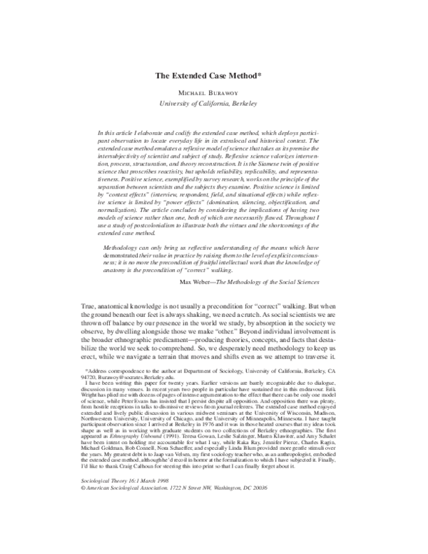 (PDF) The Extended Case Method