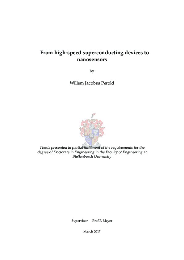 (PDF) From high-speed superconducting devices to nanosensors