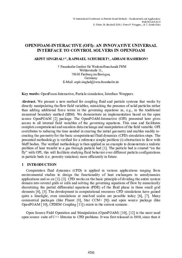 (PDF) OpenFOAM-Interactive (OFI): An Interface to Control Solvers in OpenFOAM