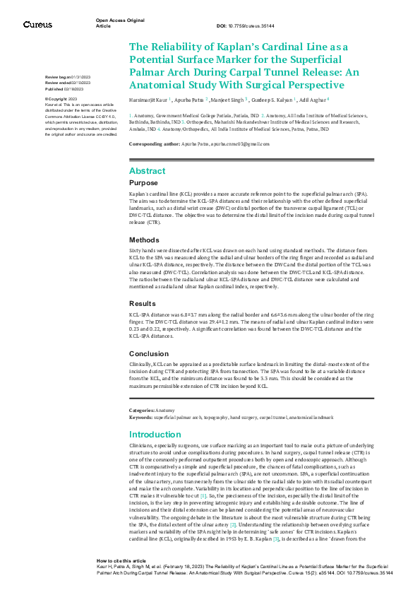 (PDF) The Reliability of Kaplan’s Cardinal Line as a Potential Surface ...
