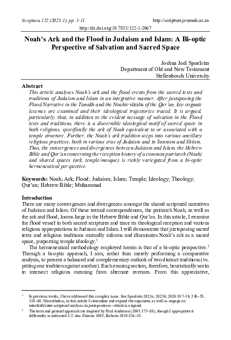 (PDF) Noah's Ark and the Flood in Judaism and Islam: A Bi-optic ...