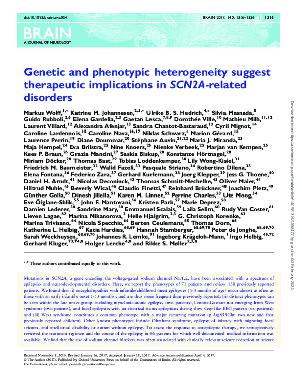 (PDF) Therapeutic Insights from SCN2A Disorder Heterogeneity