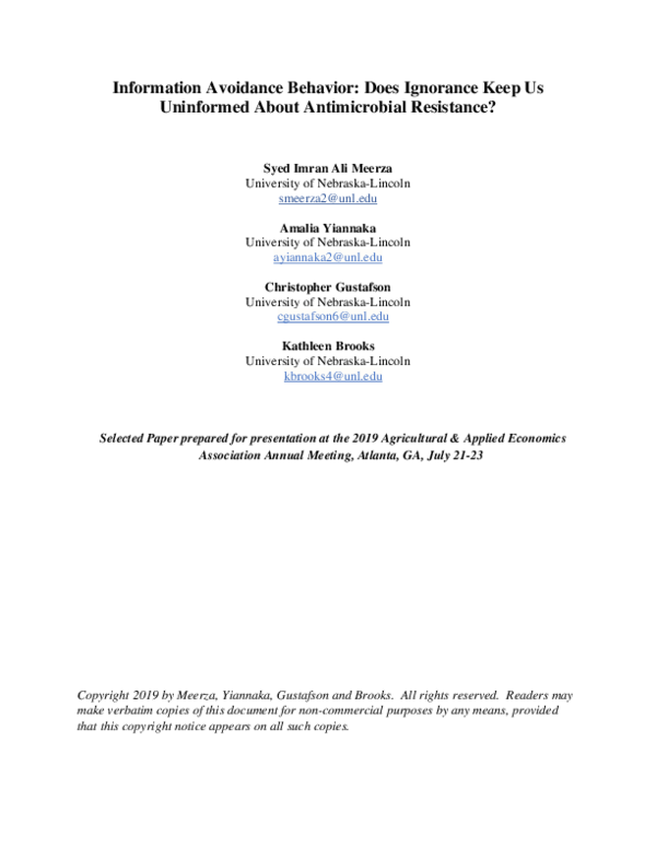 (PDF) Information Avoidance Behavior: Does Ignorance Keep Us Uninformed?