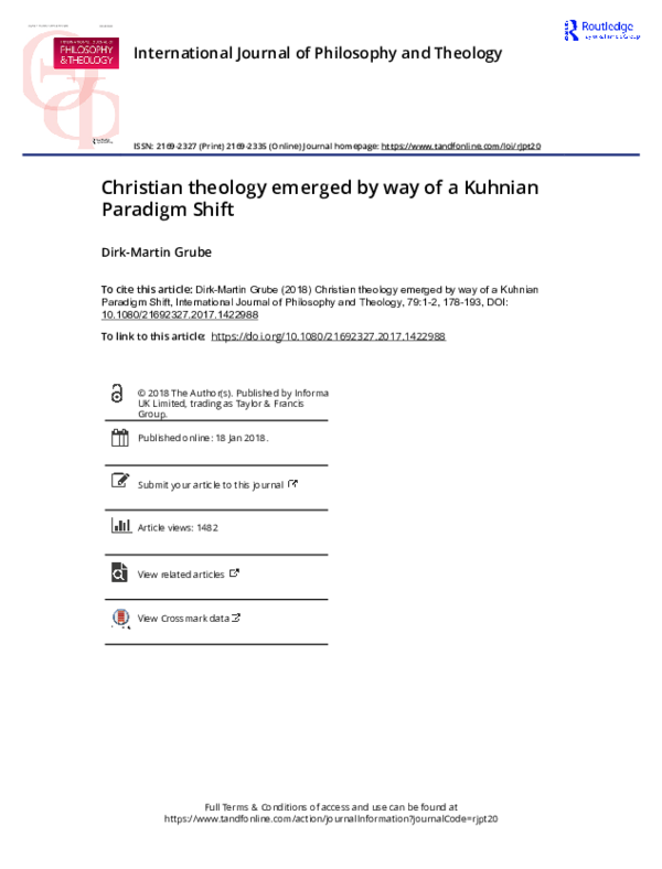 (PDF) Christian theology emerged by way of a Kuhnian Paradigm Shift