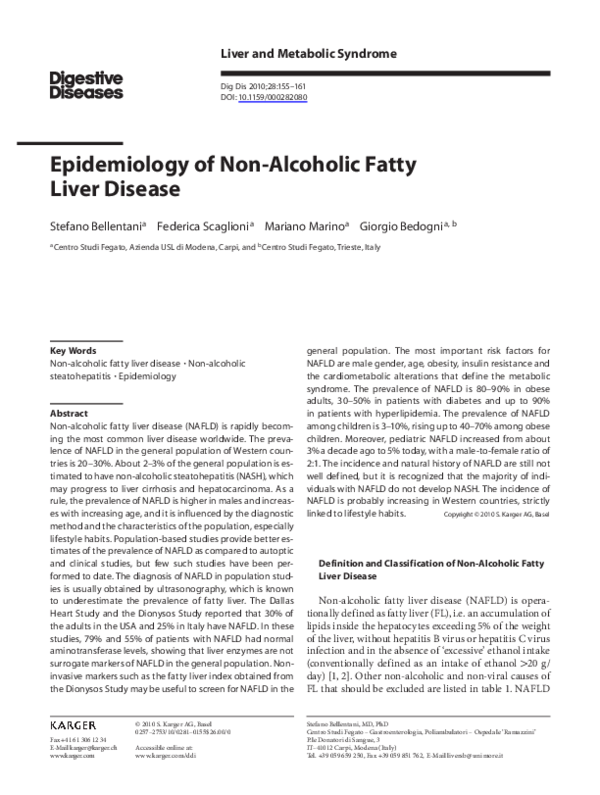 (PDF) Epidemiology of Non-Alcoholic Fatty Liver Disease