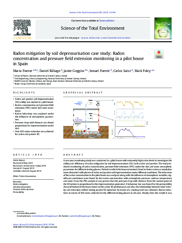 (PDF) Radon mitigation by soil depressurisation case study: Radon concentration and pressure ...