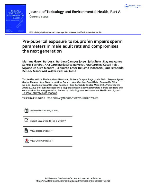 (PDF) Pre-pubertal exposure to ibuprofen impairs sperm parameters in ...