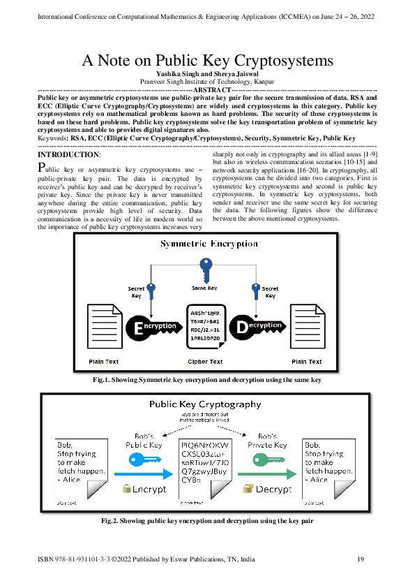 A Note on Public Key Cryptosystems