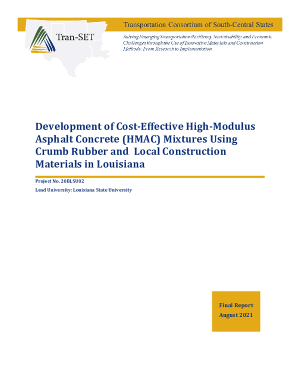 (PDF) Development of Cost-Effective High-Modulus Asphalt 5. Report Date ...