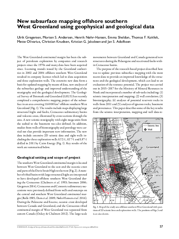 (PDF) New subsurface mapping offshore southern West Greenland using geophysical and geological data