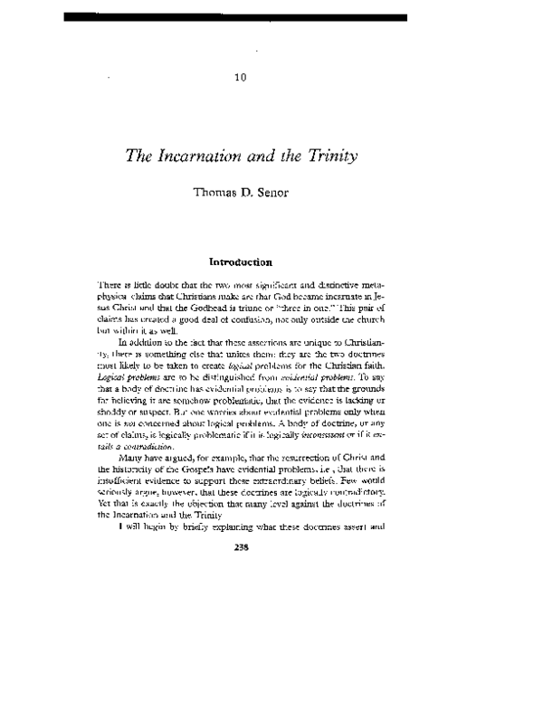(PDF) The Incarnation and the Trinity