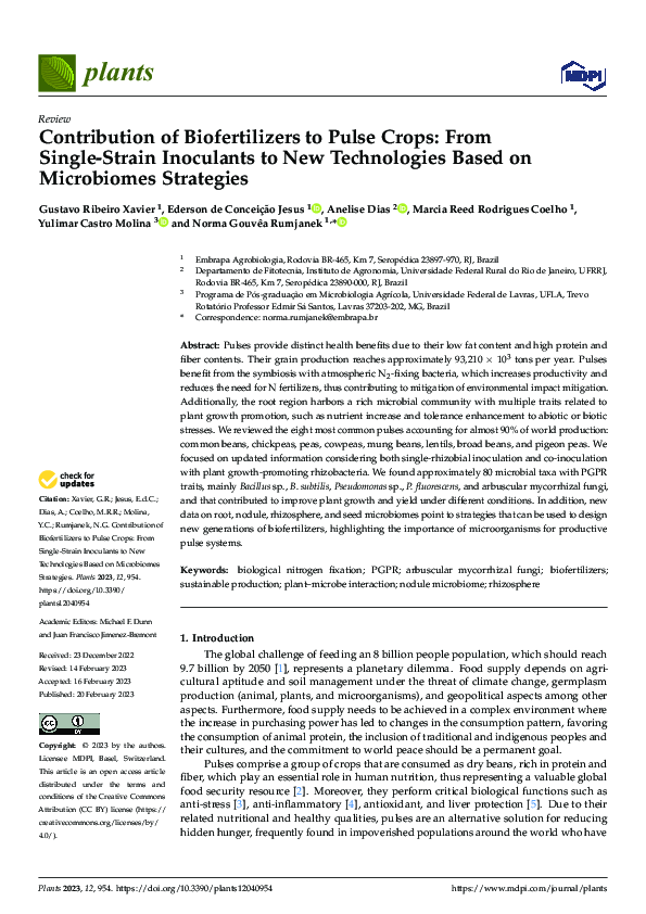 (PDF) Contribution of Biofertilizers to Pulse Crops: From Single-Strain ...