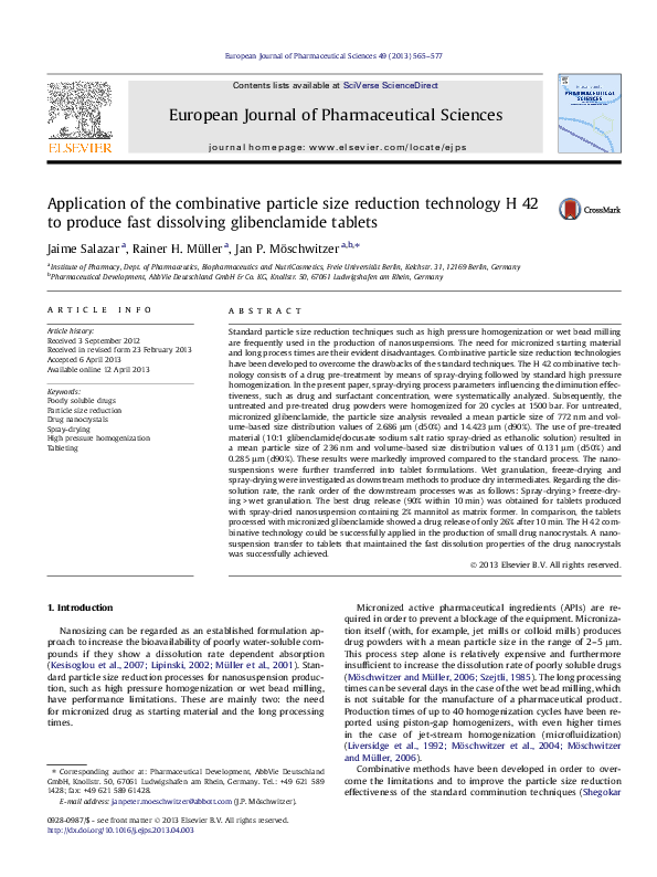(PDF) Application of the combinative particle size reduction technology ...