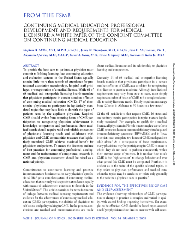 (PDF) Continuing medical education, professional development, and ...