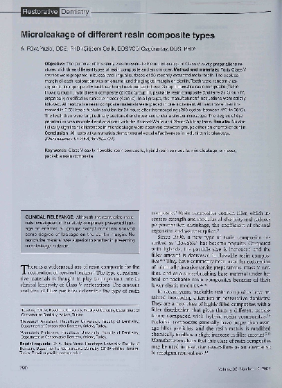 Pdf Microleakage Of Different Resin Composite Types
