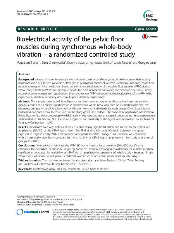(PDF) Bioelectrical activity of the pelvic floor muscles during ...