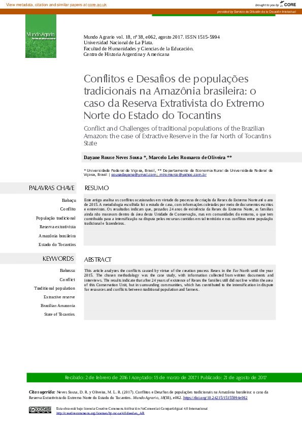 (PDF) Conflict and Challenges of traditional populations of the ...