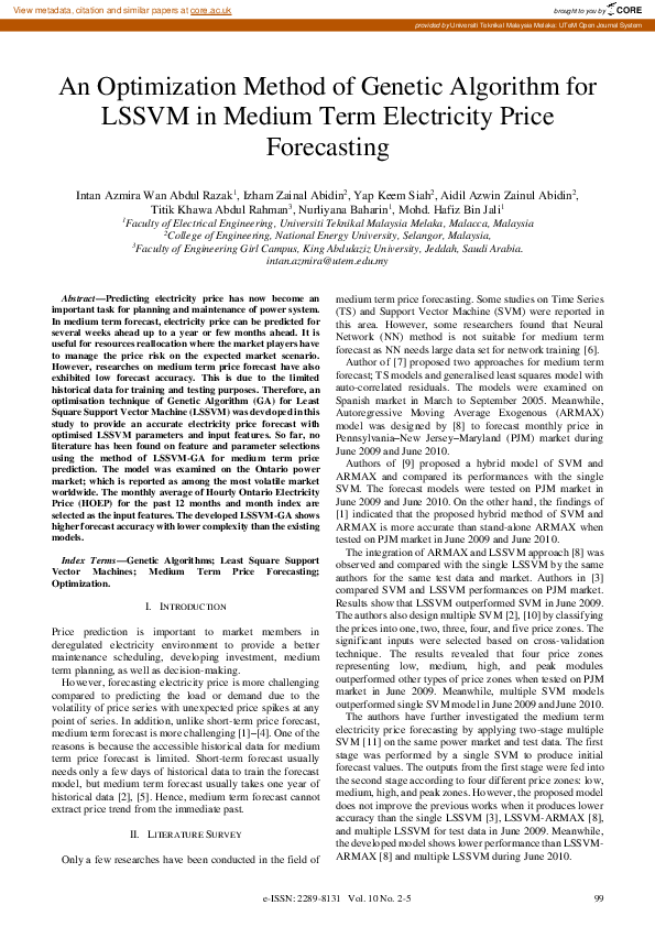 (PDF) An Optimization Method of Genetic Algorithm for LSSVM in Medium Term Electricity Price ...