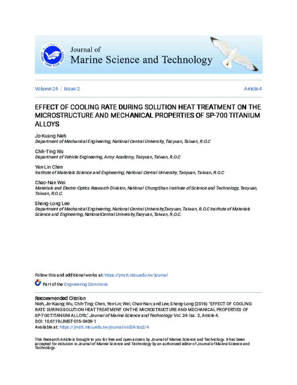 (PDF) Effect of Cooling Rate During Solution Heat Treatment on the Microstructure and Mechanical ...