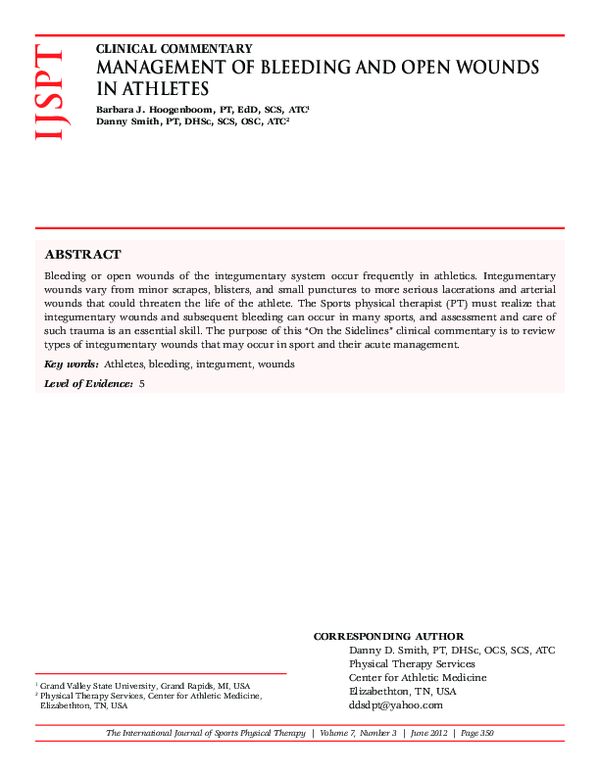 (PDF) Management of bleeding and open wounds in athletes