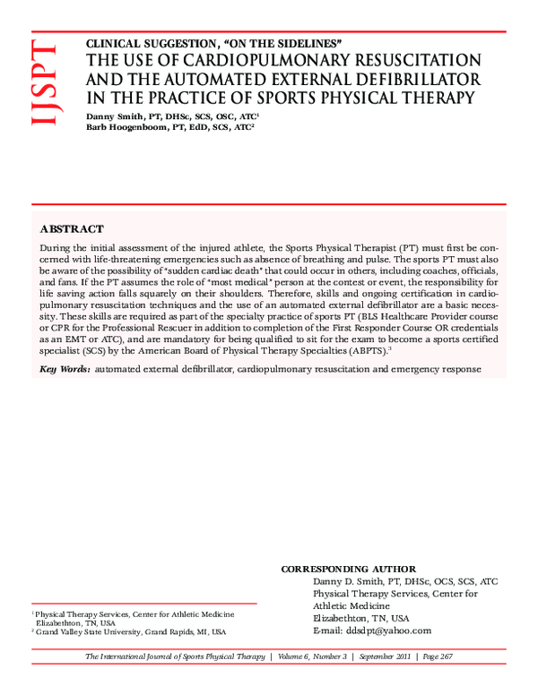 (PDF) The use of cardiopulmonary resuscitation and the automated ...