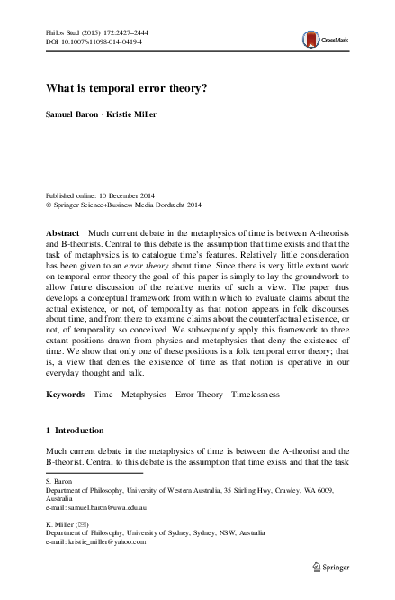 (PDF) What is temporal error theory? (PDF) What is temporal error theory?