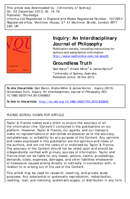 (PDF) Groundless Truth